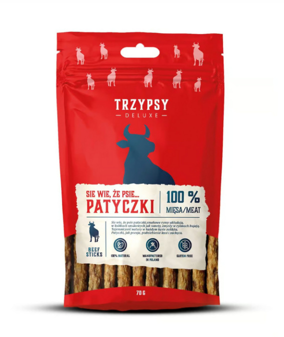 TRZYPSY DELUXE - Psie Patyczki z Wołowiny - 70g | sklep psiedobre.pl